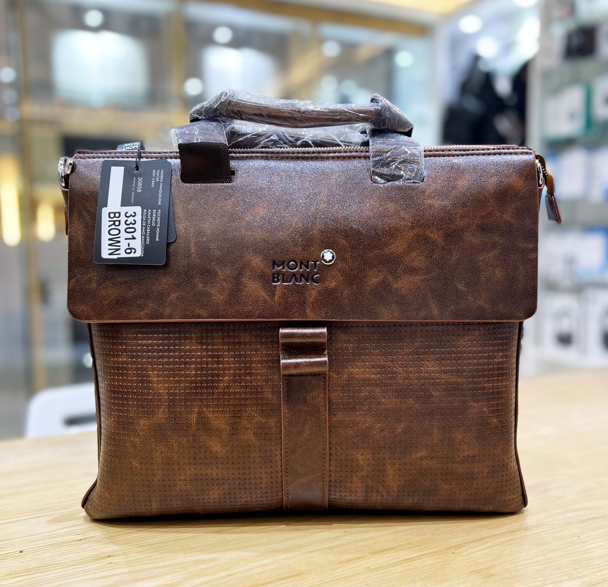 Montblanc 3301-6 Pakistan – Brown 14" Laptop Bag Price