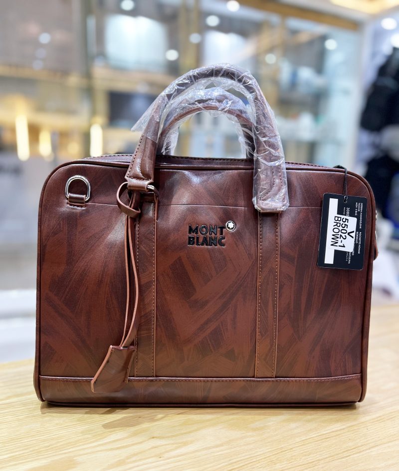 Montblanc Pakistan – V 5502-1 Brown 14" PU Leather Laptop Bag